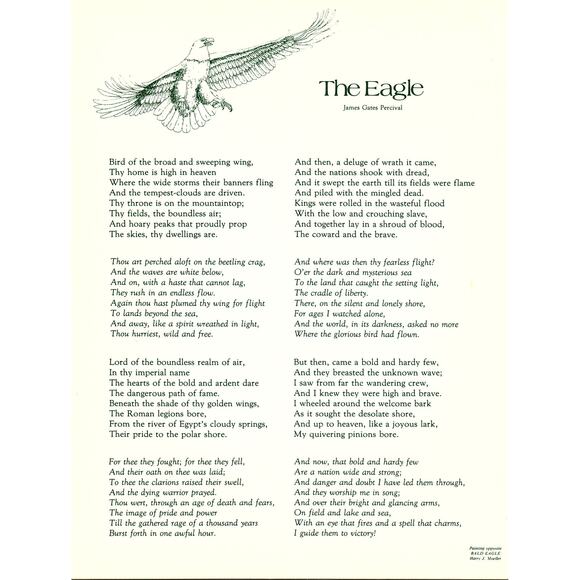 None | Other | The Eagle James Gates Percival 98s Poem Retro Kitsch ...
